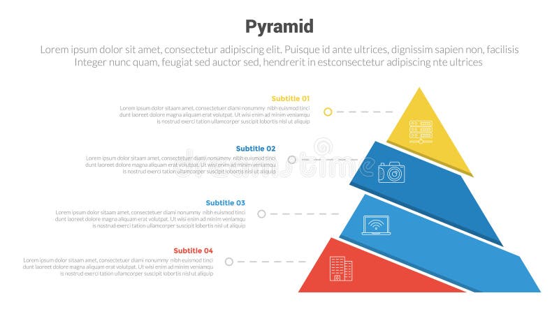 Pyramid Shape Triangle Stage Infographics Template Diagram with Cutted ...