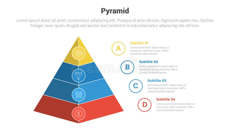 Pyramid Shape Triangle Stage Infographics Template Diagram with 3d ...