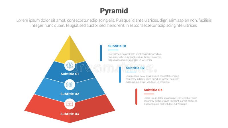 Pyramid Shape Triangle Stage Infographics Template Diagram with 3d ...