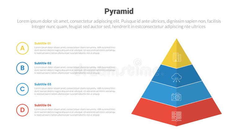 Pyramid Shape Triangle Stage Infographics Template Diagram with 3d ...