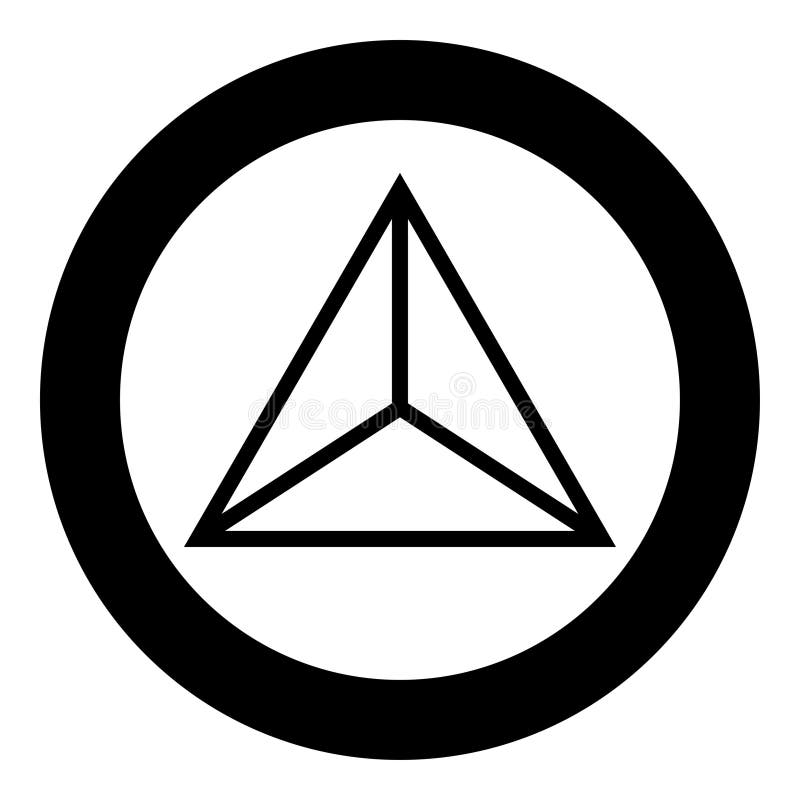Pyramid Shape Triangle View from Above Sacred Geometry Icon in Circle ...
