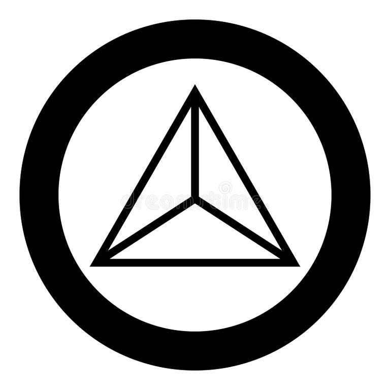 Pyramid Shape Triangle View from Above Sacred Geometry Icon in Circle ...