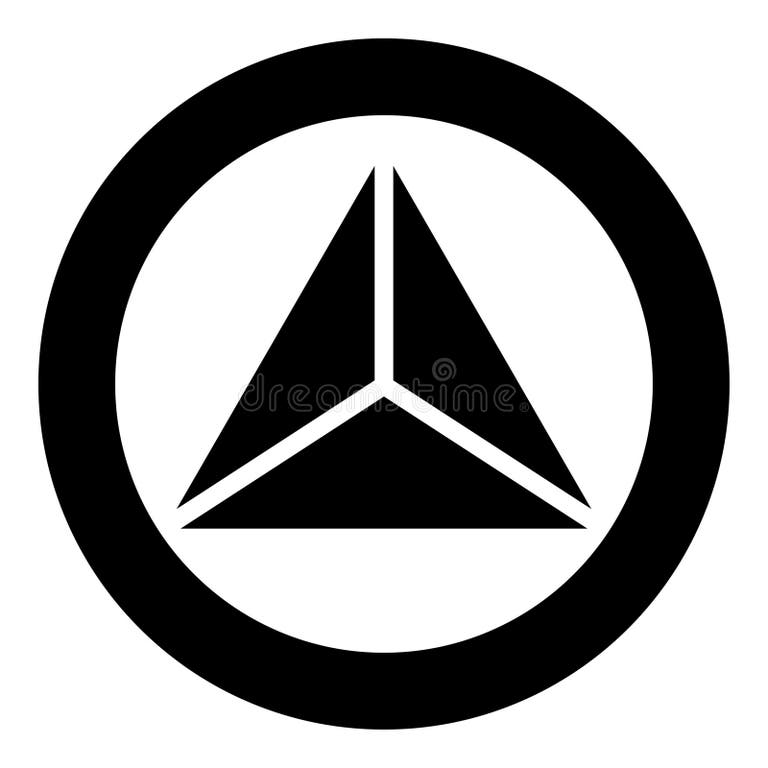 Pyramid Shape Triangle View from Above Sacred Geometry Icon in Circle ...