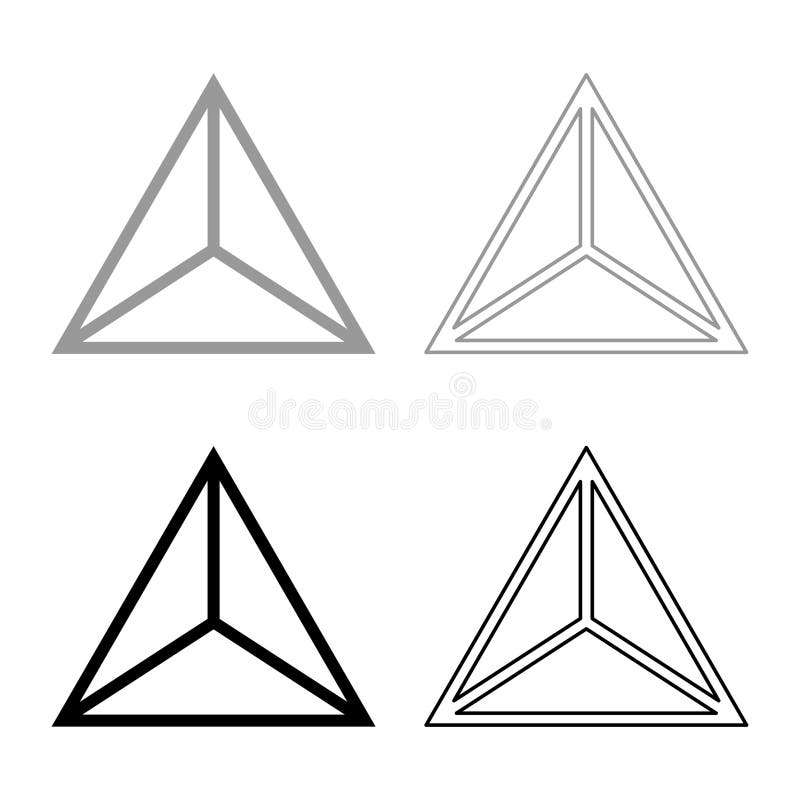 Pyramid Shape Triangle View from Above Sacred Geometry Set Icon Grey ...