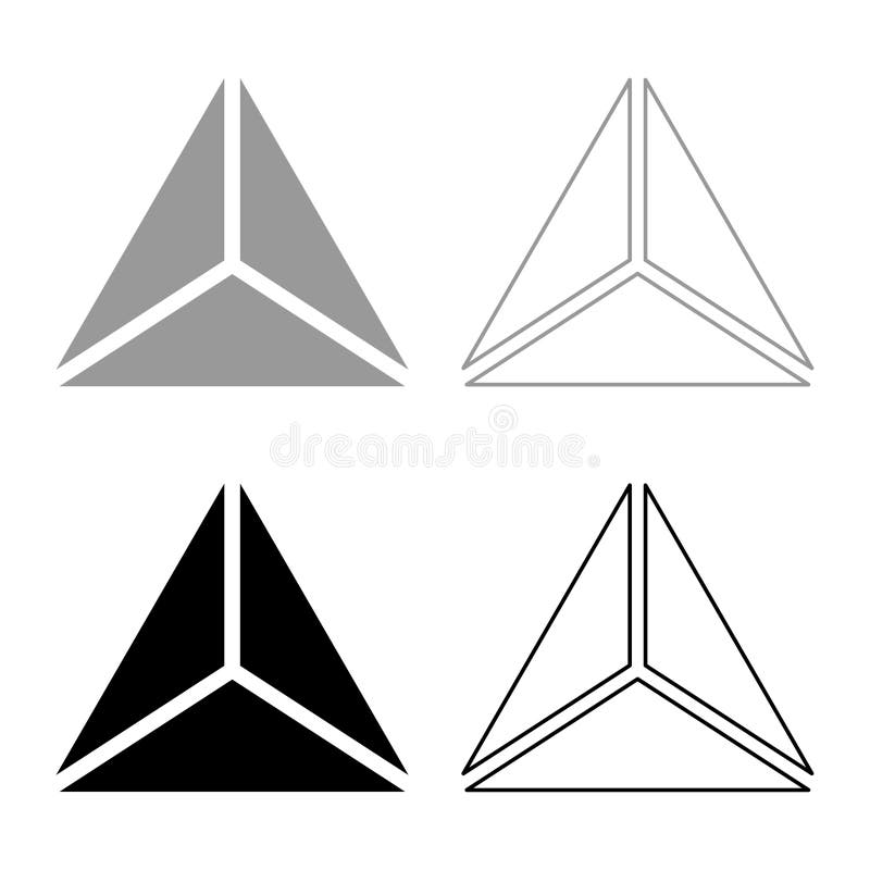Pyramid Shape Triangle View from Above Sacred Geometry Set Icon Grey ...