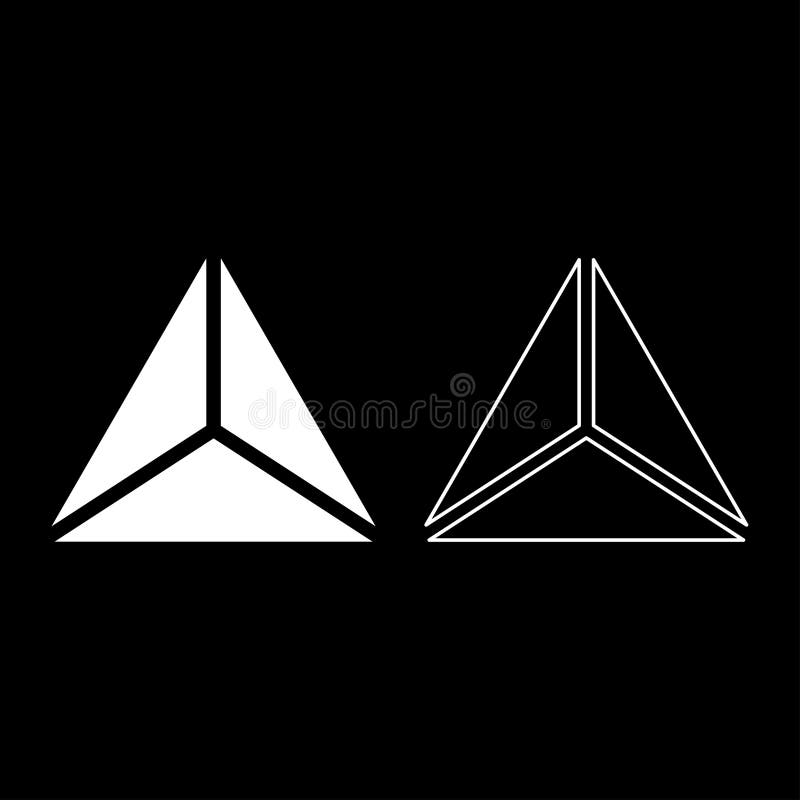 Pyramid Shape Triangle View from Above Sacred Geometry Set Icon White ...