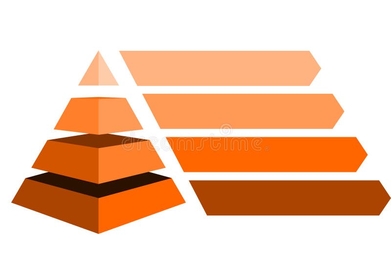 Pyramid Shape Vector Graphic Four Layers for Presenting Business Ideas ...