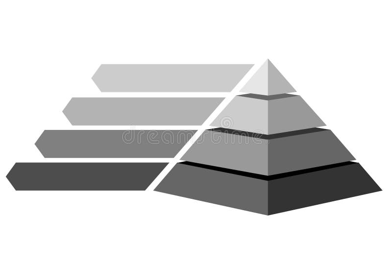Pyramid Shape Vector Graphic Four Layers for Presenting Business Ideas ...