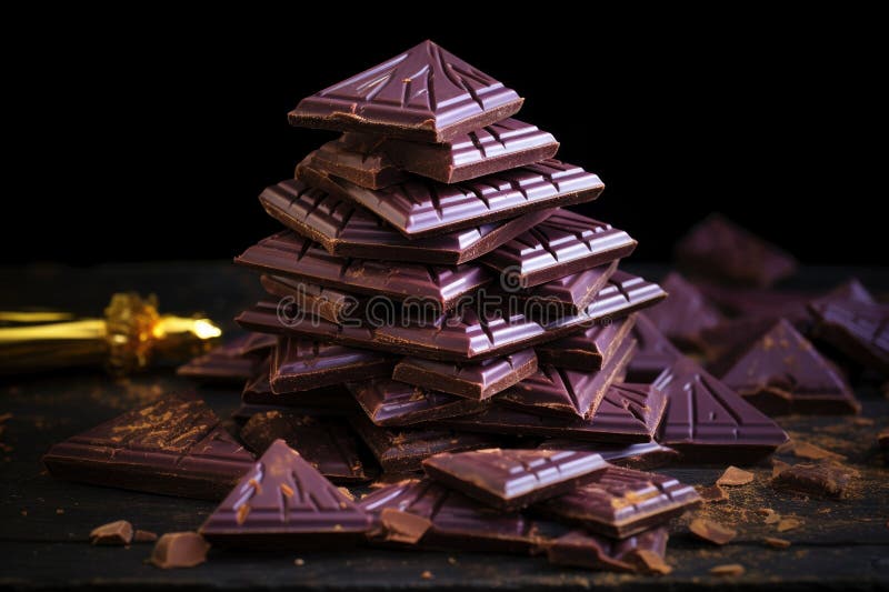 Pyramid Shaped Chocolate Bars Stacked Together Stock Illustration ...
