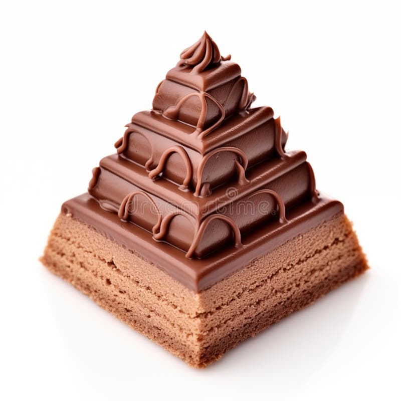 Pyramid Shaped Chocolate Cake Slice with Layered Design Stock ...