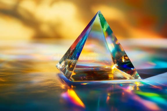 Pyramid Shaped Crystal is Sitting on a Table Stock Illustration ...