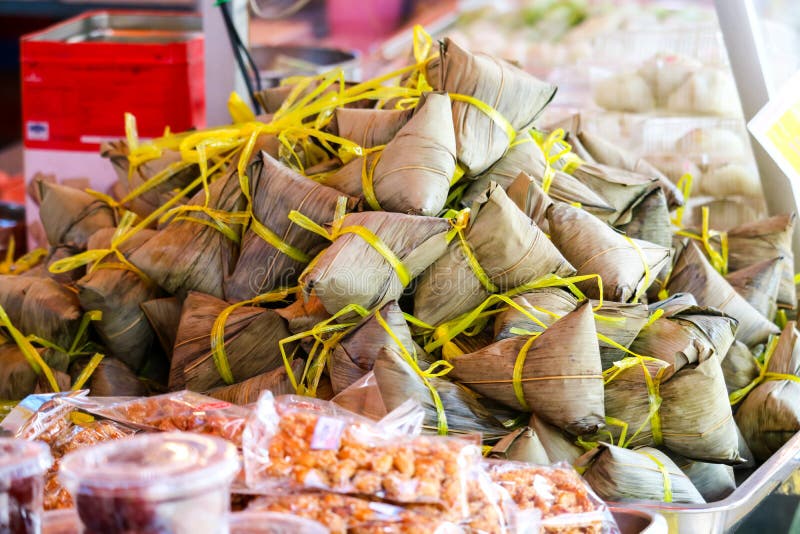 Pyramid-shaped Dumplings Made Wrapping Glutinous Rice in Bamboo Leaves ...