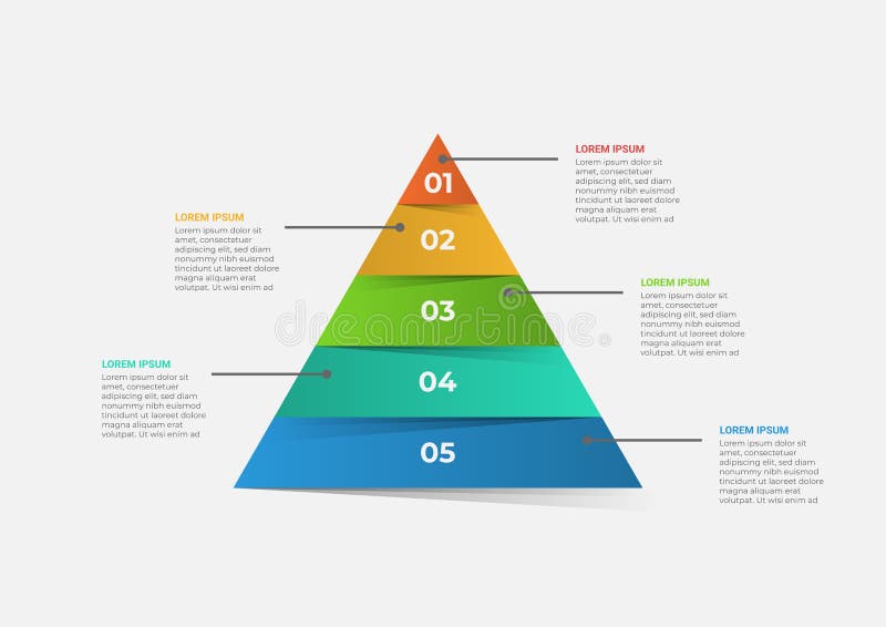 A Pyramid-shaped Modern Timeline Infographic Template Divided into Five ...