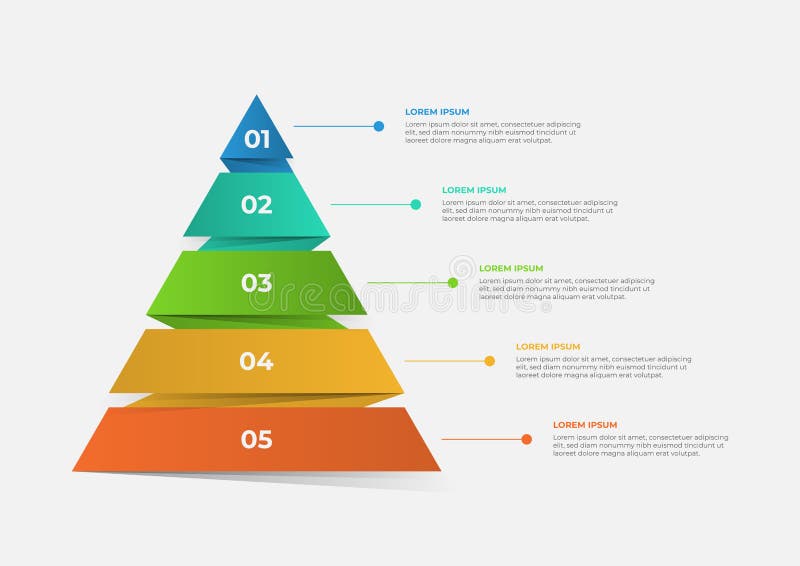 A Pyramid-shaped Modern Timeline Infographic Template Divided into Five ...