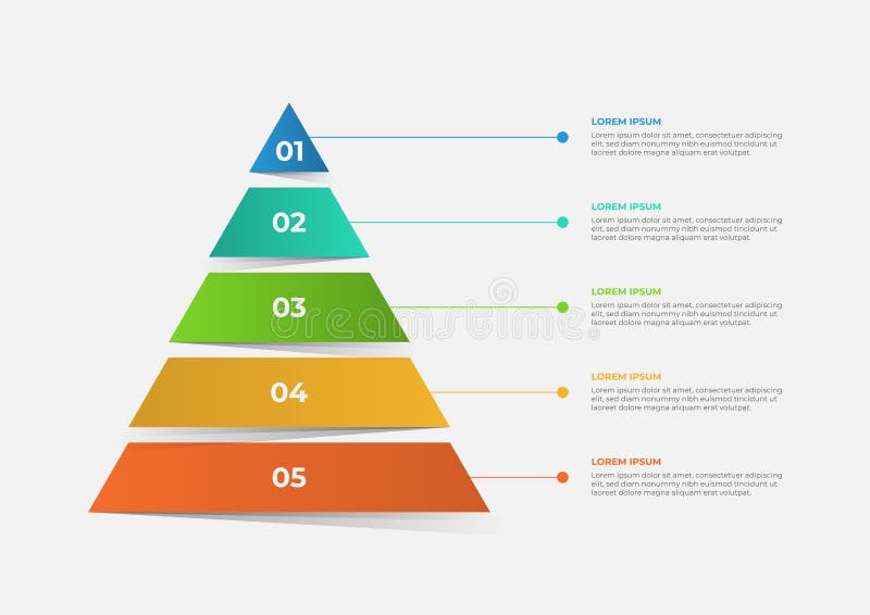 A Pyramid-shaped Modern Timeline Infographic Template Divided into Five ...