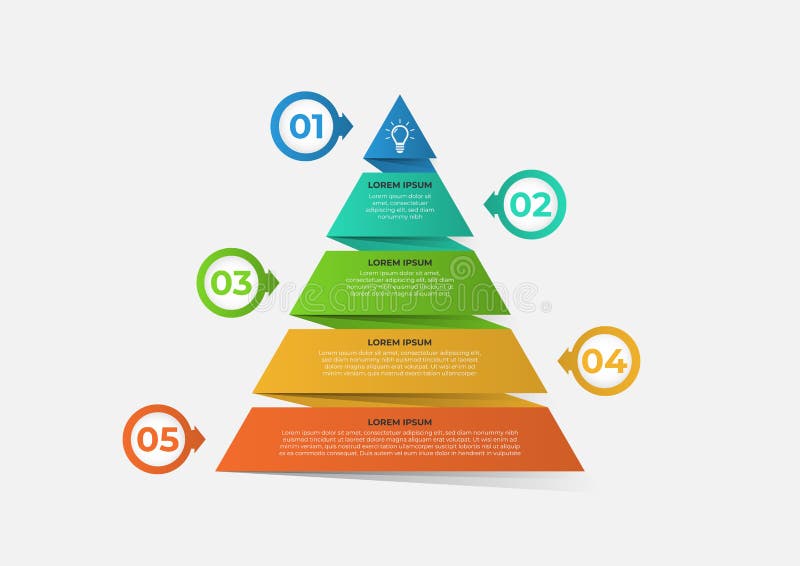 A Pyramid-shaped Modern Timeline Infographic Template Divided into Five ...