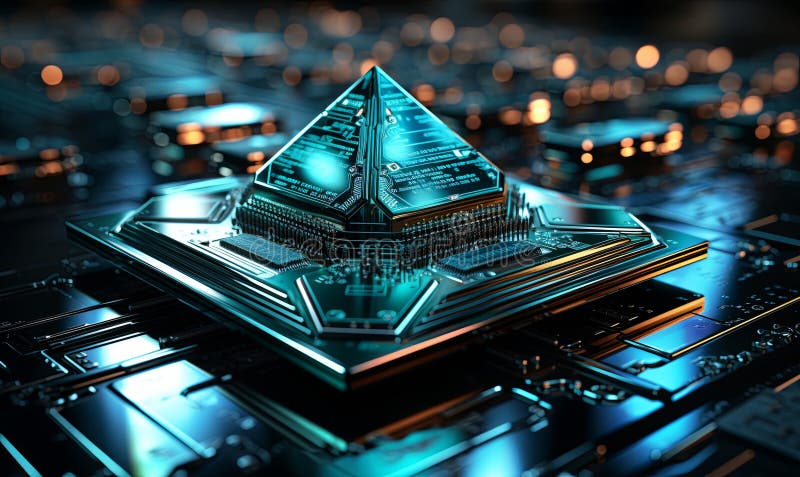 Pyramid Shaped Object on Table Stock Photo - Image of wooden, modern ...