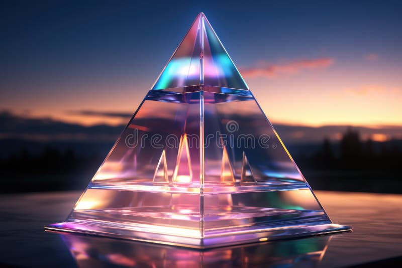 A Pyramid Shaped Object Sitting on Top of a Table Stock Image - Image ...