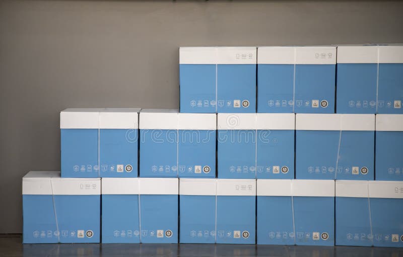 Pyramid-shaped Stacked Foil Boxes Stock Image - Image of packages ...