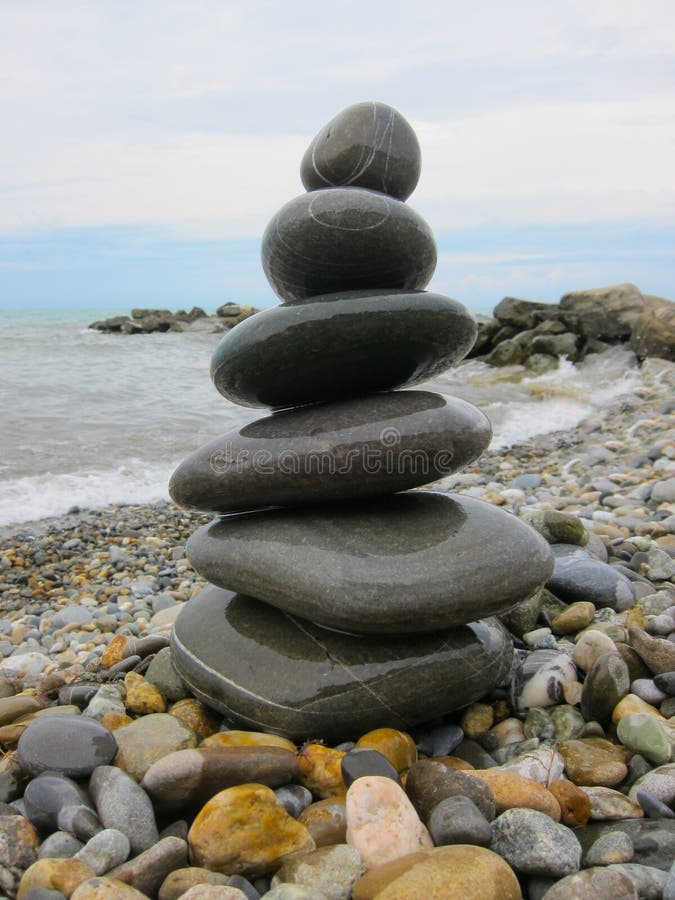 Pyramid with six stones stock image. Image of concepts - 20897487