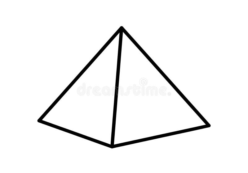 Pyramid Sketch Image with Plain White Background Stock Illustration ...