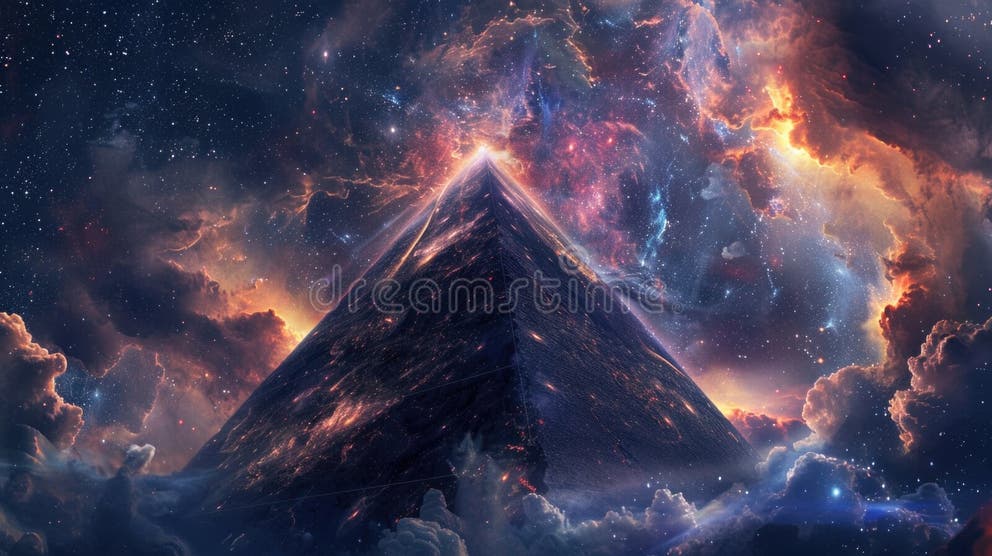 Pyramid in sky stock photo. Image of generated, structure - 383507418