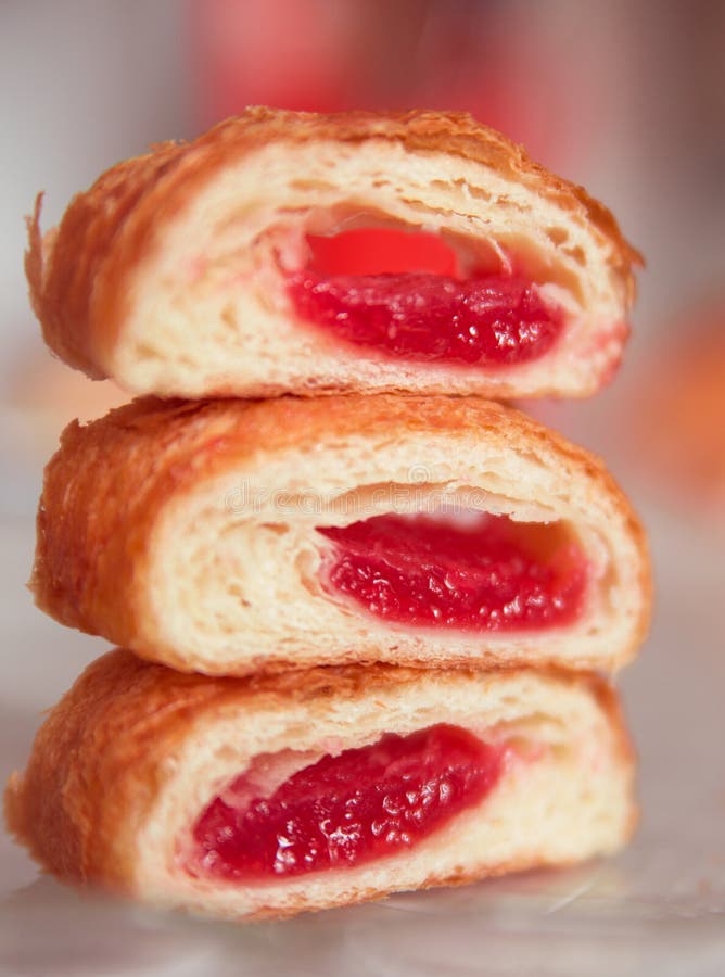 A Pyramid of Sliced Croissant Stock Photo - Image of plate, close: 64077894