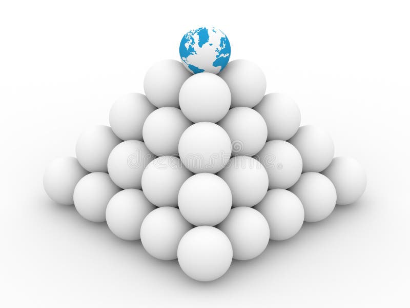 Pyramid from Spheres on White Background Stock Illustration ...