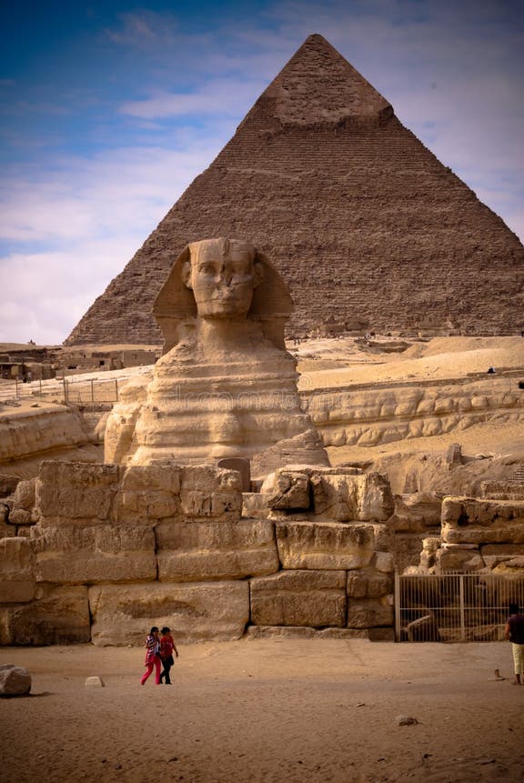 Pyramid and sphinx editorial image. Image of egyptian - 28424260