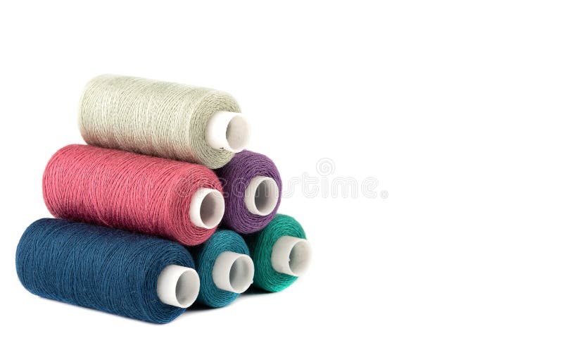 Spools of Threads are Connected To an Embroidery Machine Stock Photo ...