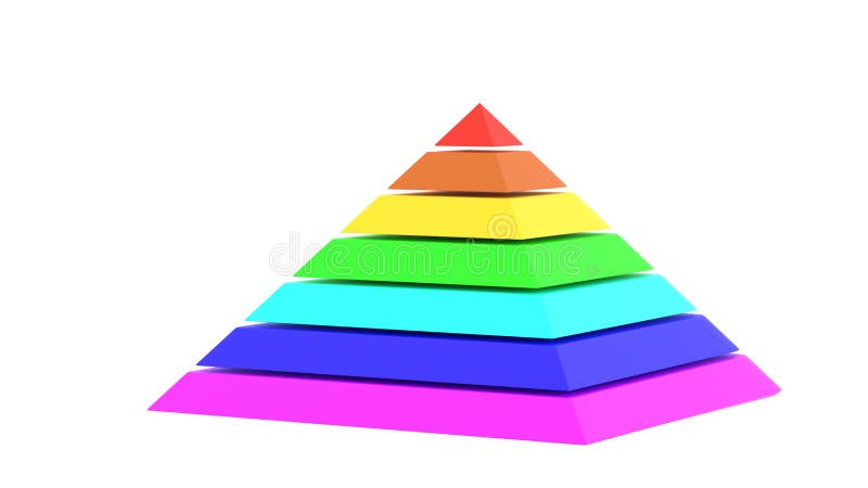Pyramid Square Chart Rainbow Color 3d Illustration Stock Illustration ...