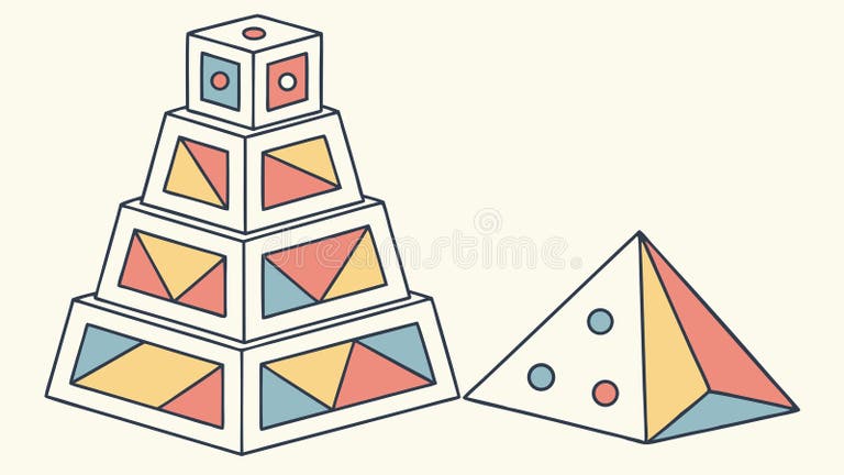 Pyramid Stack of Building Blocks Illustration, Vector Design Generative ...