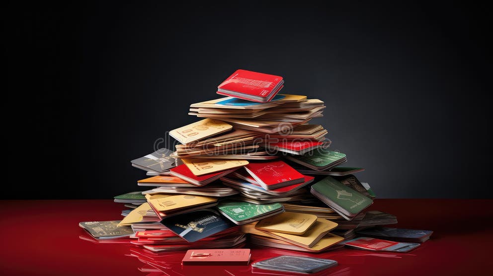 Pyramid Stack of Gift Cards Stock Illustration - Illustration of ...