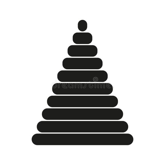 Pyramid Stack Icon. Geometric Tiered Shapes. Simple Black Silhouette ...