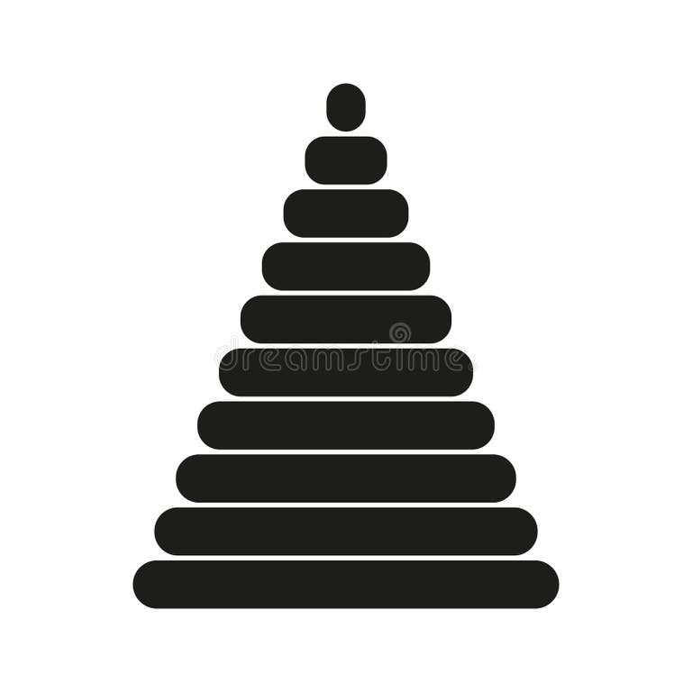Pyramid Stack Icon. Geometric Tiered Shapes. Simple Black Silhouette ...