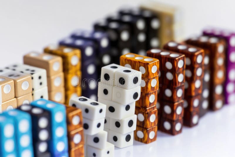 A Pyramid of Stacked Dice on a Flat Surface Stock Photo - Image of luck ...