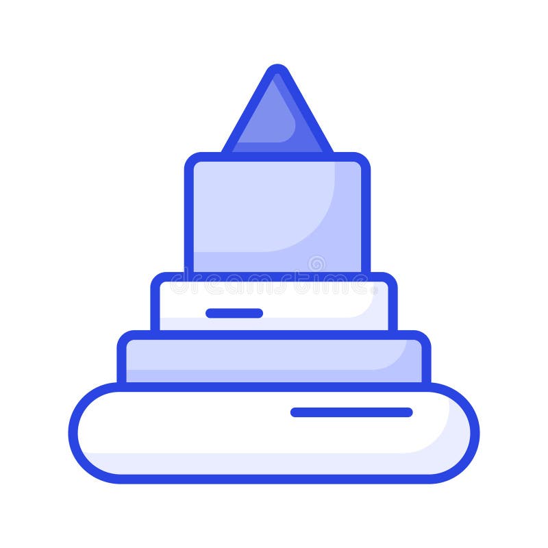 Pyramid Stacking Rings Toy Icon Isolated on White Background, Editable ...
