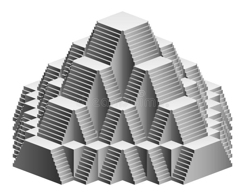 Pyramid Staircase Design Construction Stock Vector - Illustration of ...