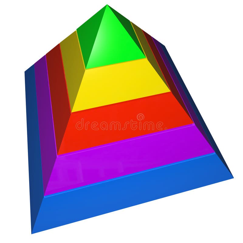 Pyramid Steps Five Levels Colors Principles Blank Copy Space Stock ...