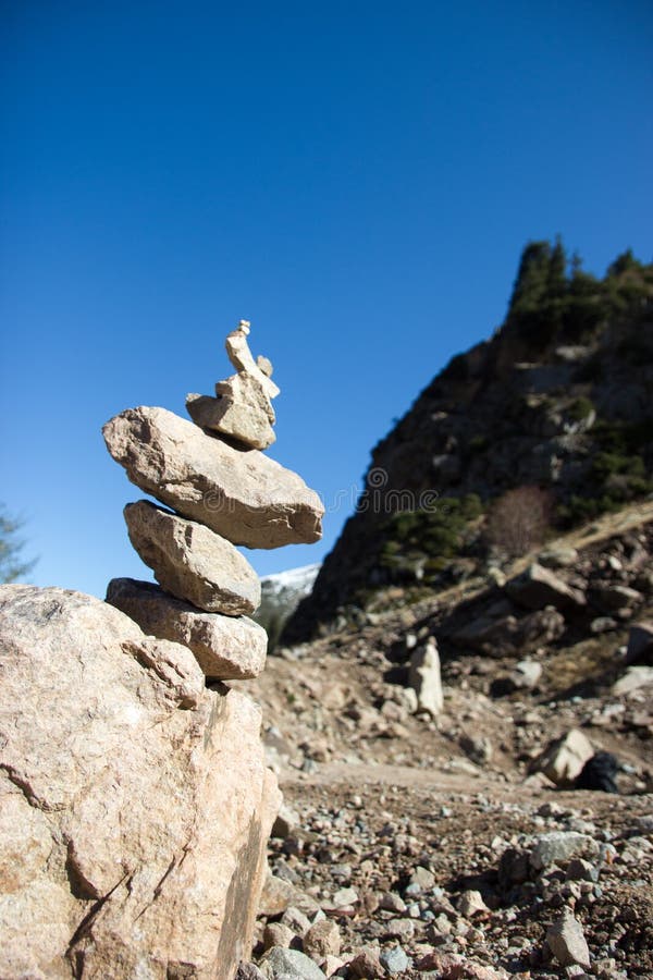A Pyramid of Stones on the Back of Rocks. Different Stones Close-up ...