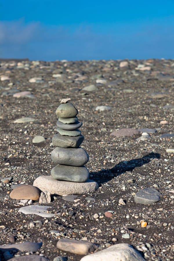 Pyramid from Stones, Iceland Stock Image - Image of sand, group: 29648311