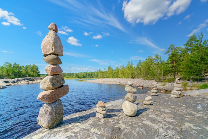 Pyramid of Stones. Unstable Balance of Stone Objects Stock Image ...