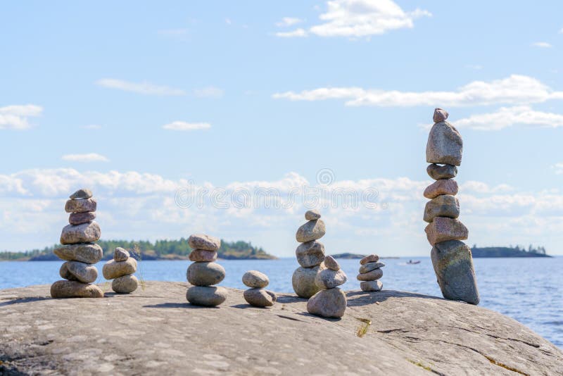 Pyramid of Stones. Unstable Balance of Stone Objects Stock Photo ...