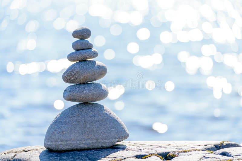 Pyramid of Stones. Unstable Balance Stock Image - Image of meditation ...