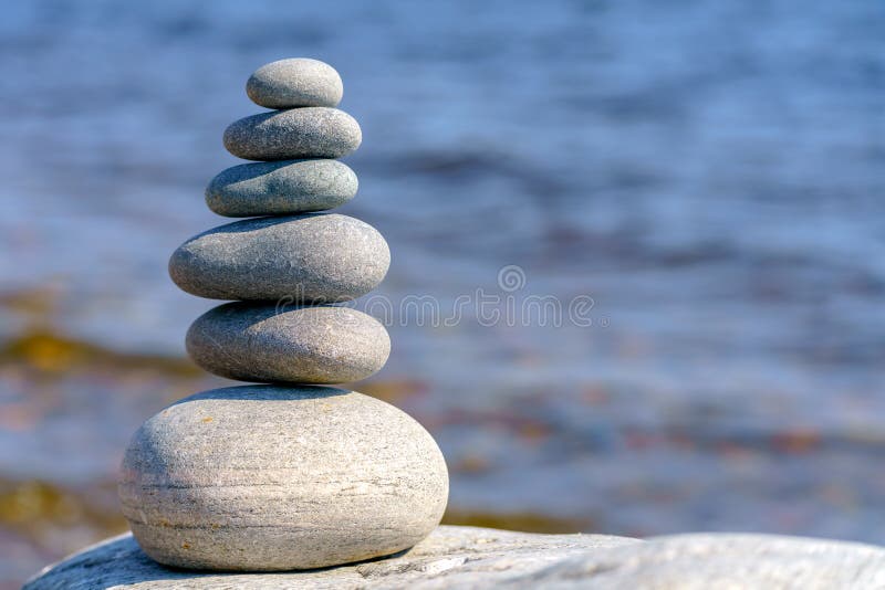 Pyramid of Stones. Unstable Balance of Stone Objects Stock Photo ...
