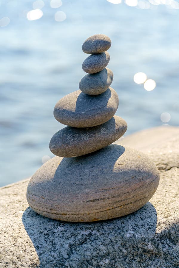 Pyramid of Stones. Unstable Balance of Stone Objects Stock Photo ...