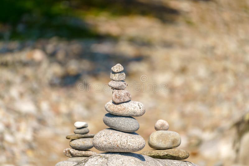 Pyramid of Stones. Unstable Balance of Stone Objects Stock Photo ...