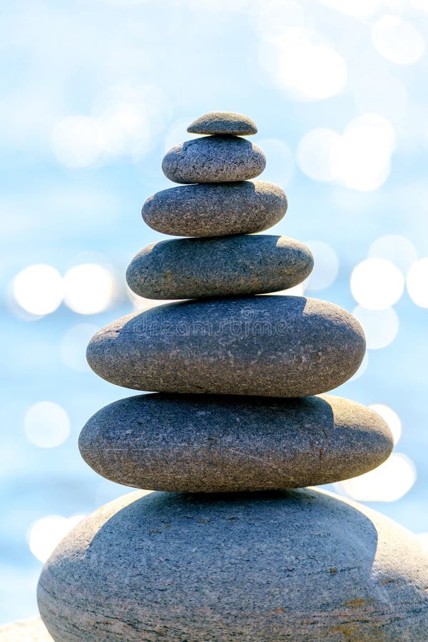 Pyramid of Stones. Unstable Balance of Stone Objects Stock Photo ...