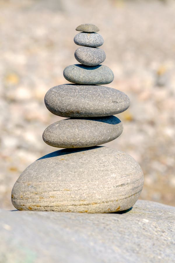 Pyramid of Stones. Unstable Balance of Stone Objects Stock Photo ...