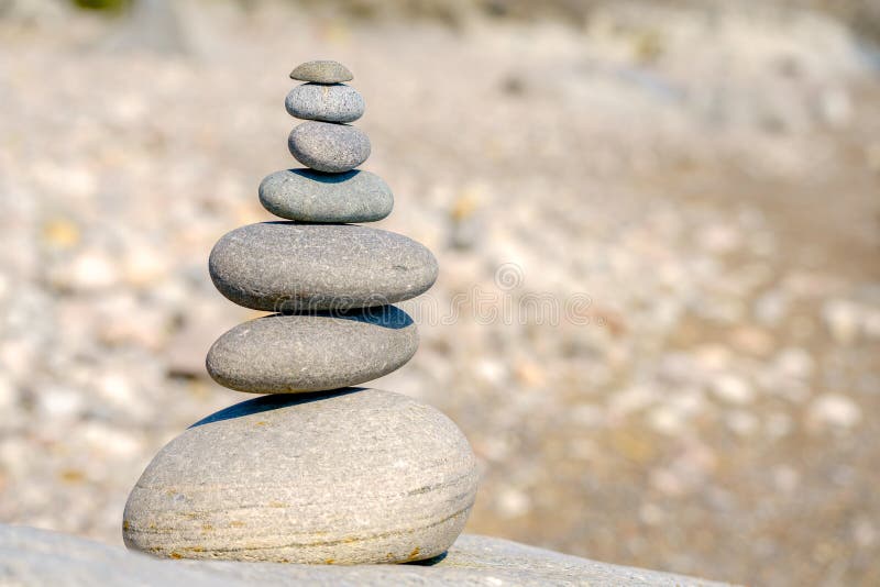 Pyramid of Stones. Unstable Balance of Stone Objects Stock Photo ...